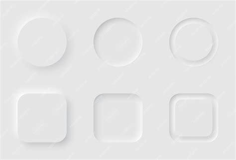 Premium Vector 3d Neumorphic Shapes Square And Circle Modern Buttons Vector Template