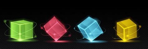 Pink Wireframe Cube Collection Outline Cubic Vector Image