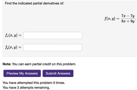 Solved Find The Indicated Partial Derivatives Of