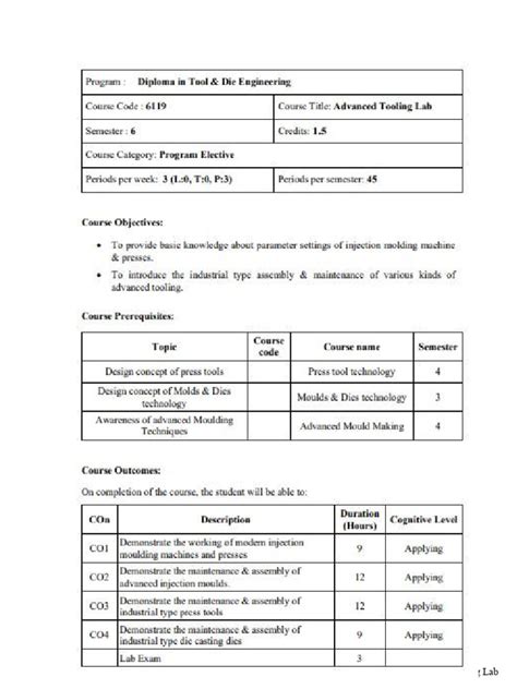 Advanced Tooling Lab Manual Pdf New Pdf Casting Building Materials