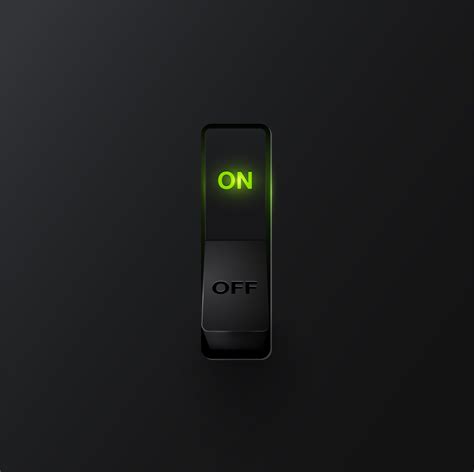 Realistic Black Switch With Backlight ON Vector 318498 Vector Art At Vecteezy