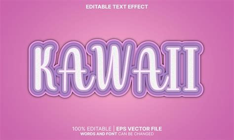 Premium Vector Kawaii Text Effect