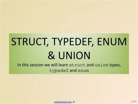 Struct Typedef Enum And U