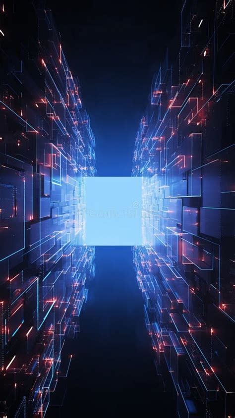 Cyberspace Background With Abstract Technology Cube Stock Illustration Illustration Of Matrix