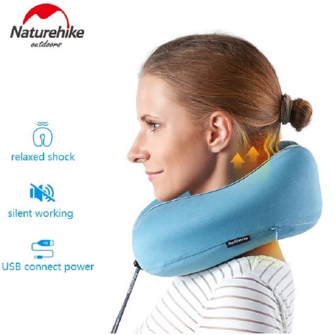 Naturehike Vibrating Massage Pillow U Shape Rebound Memory Foam Pillow Neck Shoulder Usb