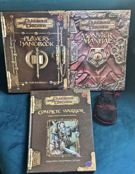 Dungeons And Dragons Core Rulebook Lot 1 2 3 And Dice 3 Book Lot