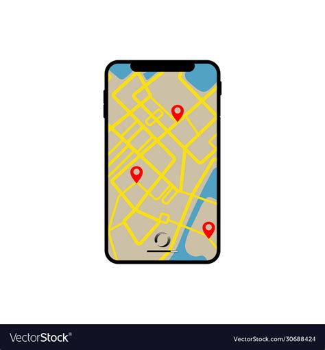 Mobile Gps Navigation Concept Smartphone Vector Image
