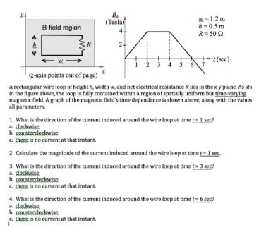 Solved A Rectangular Wire Loop Of Height H Width W And Net Chegg
