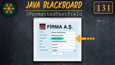131 Javablackboard Jformattedtextfield Company Registration With Java Swing Youtube
