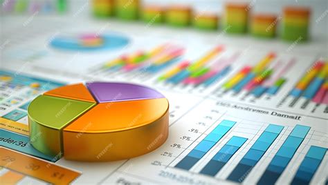 Colorful Business Charts And Graphs Data Visualization Of Financial