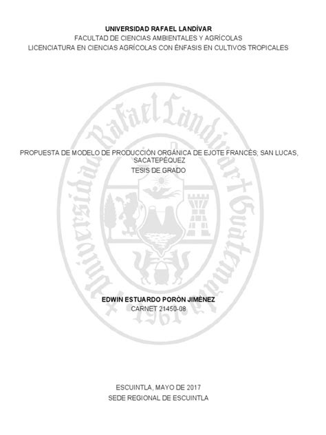 Tesis De Ejote Poron Edwin Pdf Agricultura Ecológica Agricultura