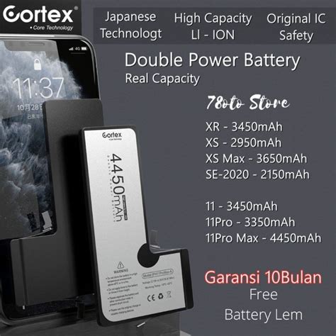 Jual Batre Iphone Cortex Baterai Xr Xs Xsmax Pro Promax Se Double Power Battery High