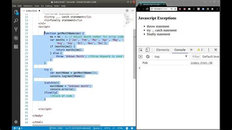 03 javascript exceptions الاستثناءات في جافاسكريبت youtube