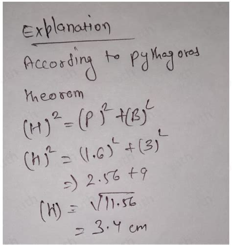 Solved Using Pythagoras Theorem Calculate The Length Of The