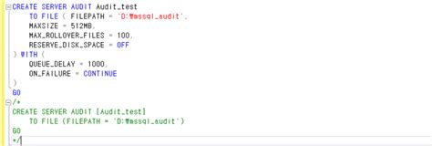 ParkSuSeong HOW TO CREATE MSSQL Audit Server Database Level