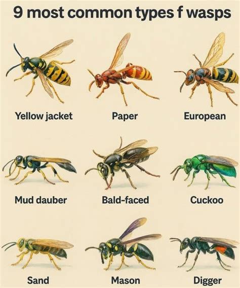 Easy 🐝 9 Most Common Types Of Wasps 🐝 Yellow Jacket ⚡ Known For