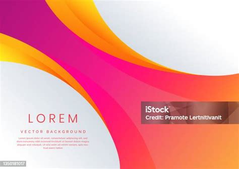 추상 비즈니스 템플릿 핑크 오렌지 그라데이션 물결 모양 또는 흰색 배경에 곡선 모양 레이어에 텍스트 공간이 있습니다 배경 주제에 대한 스톡 벡터 아트 및 기타 이미지