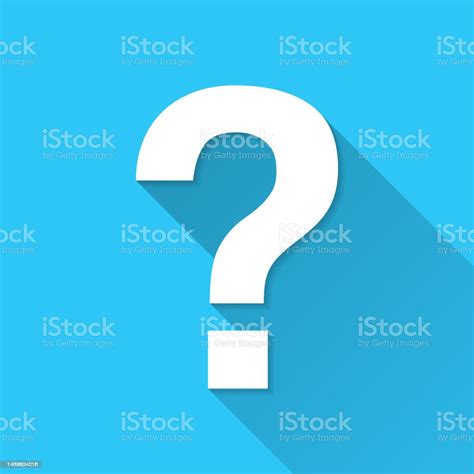 물음표 파란색 배경에 아이콘 긴 그림자가 있는 평면 디자인 물음표에 대한 스톡 벡터 아트 및 기타 이미지 물음표 아이콘 3차원 형태 Istock