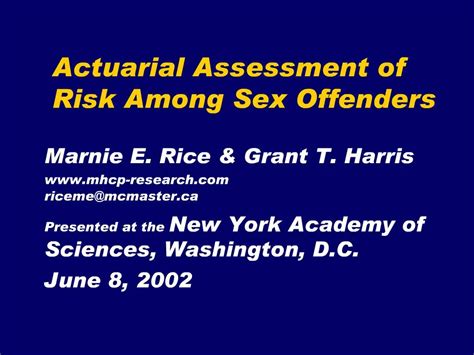 PPT Actuarial Assessment Of Risk Among Sex Offenders PowerPoint Presentation ID