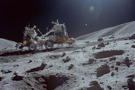premium photo maneuvering through rugged terrain the lunar rover