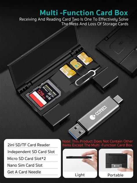 Coteci Multifunktionskartenbox Mit Usb And Type C 30 Dual