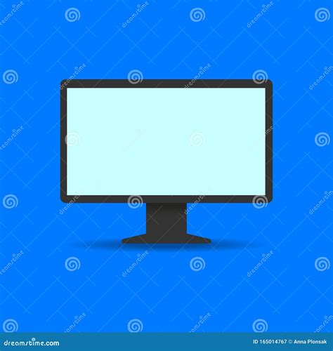 Flat Design Computer Monitor Vector Illustration Stock Illustration