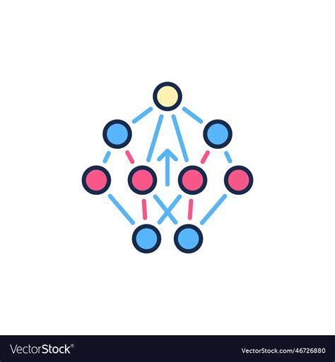 Neural Networks Concept Minimal Colored Icon Vector Image