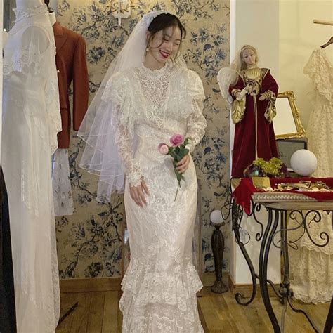 데이트오브벌쓰 빈티지 셀프웨딩드레스 브라이덜샤워 스냅 야외 촬영 2부 파티 피로연 예복 원피스 위시버킷