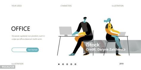 사무실 개념 사업 사람들 벡터 일러스트 레이 션 평면 디자인 노트북에 대한 스톡 벡터 아트 및 기타 이미지 노트북 사무실 검색 Istock