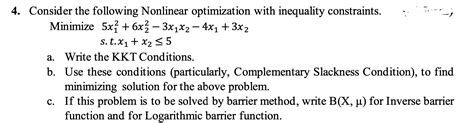 Solved Consider The Following Nonlinear Optimization With