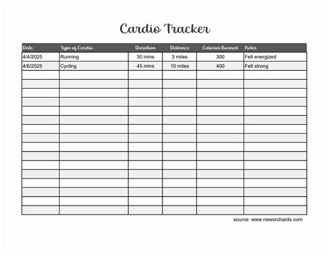 Free Excel Exercise Tracker Templates
