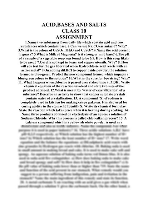 SOLUTION Cbse Class 10 Science Acids Bases And Salts 1 Studypool