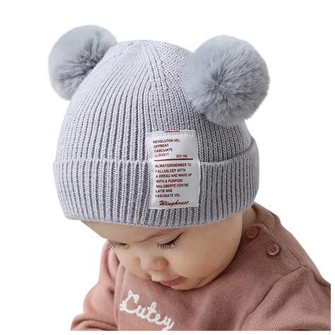 Зимняя детская шапка мягкая теплая Милая Шапка бини МЕДВЕДЬ малыш шапочки с наушниками теплая