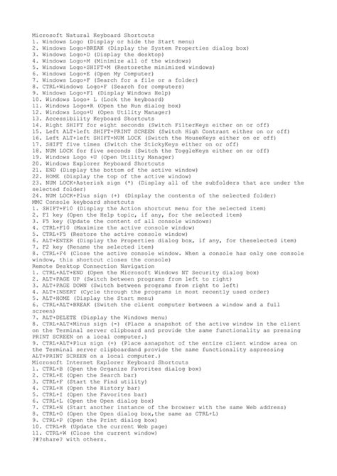 Computer Short Cut Key Txt