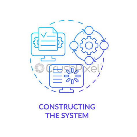 Constructing System Blue Gradient Concept Icon Stock Vector 5011714