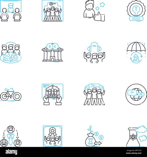 International Outreach Linear Icons Set Global Diversity Unity