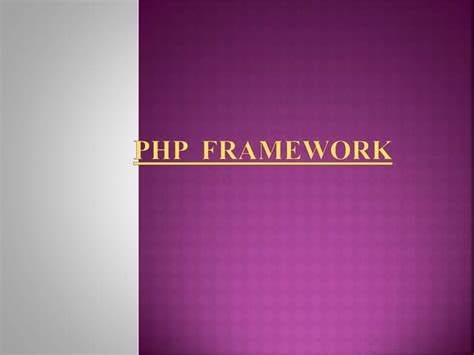 php framework ppt