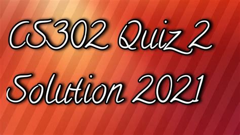 CS Quiz Solution YouTube