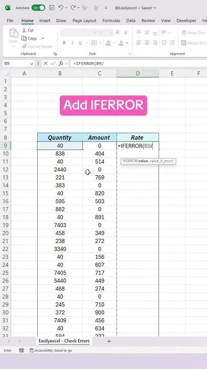 How To Hide Errors In Excel Exceltrickshots Exceltricks Excel Shorts Viralvideo Youtube