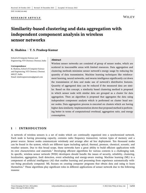 Pdf Similarity‐based Clustering And Data Aggregation With Independent Component Analysis In