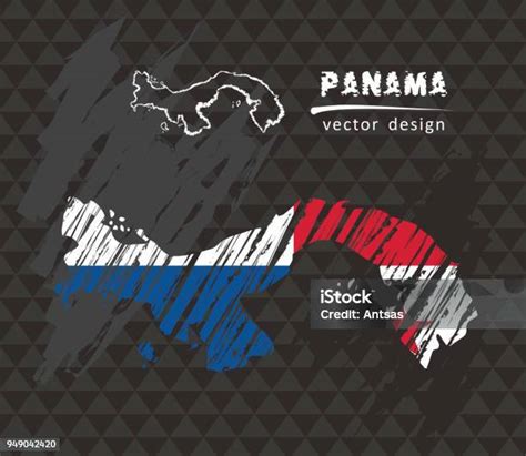 파나마 국가 벡터 지도 스케치 분필 플래그입니다 스케치 분필 손으로 그려진된 그림 지도에 대한 스톡 벡터 아트 및 기타 이미지 지도 파나마 파나마 시티 파나마
