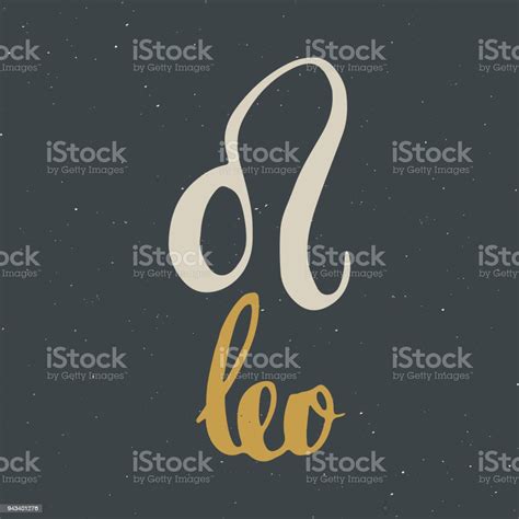 조디악 기호 레오와 글자입니다 손으로 그린된 운세 점성술 기호 그런 지 질감 디자인 인쇄 술 인쇄 벡터 일러스트 레이 션 게자리에 대한 스톡 벡터 아트 및 기타 이미지