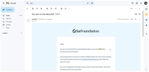 Ga Crypto On Twitter 💥 Sui 📧 Allowlist Mail Arrived 💥 Check Yours If You Are Eligible Or Not
