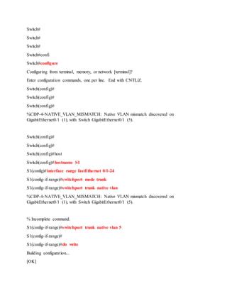 Vlan Configuration By Amare Simachew DOCX Computer Networking Computing