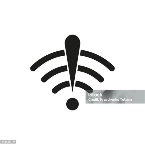 Wifi 느낌표 모바일 장치 디자인을 위한 아이콘입니다 인터넷 통신 연결이 끊어졌습니다 금지 된 서명 벡터 그림입니다 연결에 대한 스톡 벡터 아트 및 기타 이미지 Istock