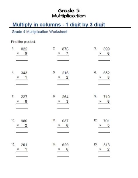Multiplying 3 Digit By 1 Digit Missing Numbers Free Worksheets Printable