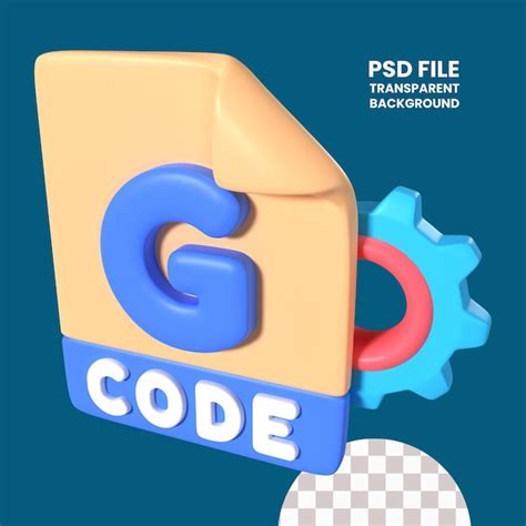 premium psd g code file 3d illustration icon