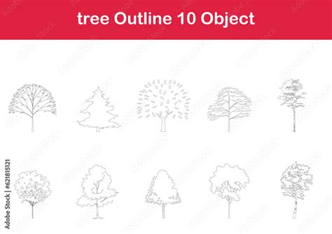 Tree Line Drawing Side View Graphics Trees Elements Single Object Outline Minimal Plant Symbol