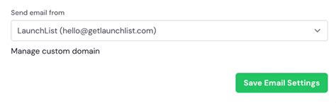 Custom Email Domain LaunchList