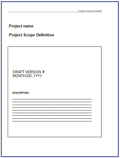 Project Scope Templates Free Printable Word PDF Formats